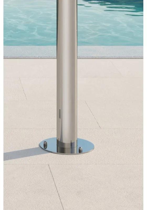 Fontealta Sprcha k bazénu Boss Wide RAIN bez nezámrzného systému broušený nerez s ruční sprchou montážní box v podlaze