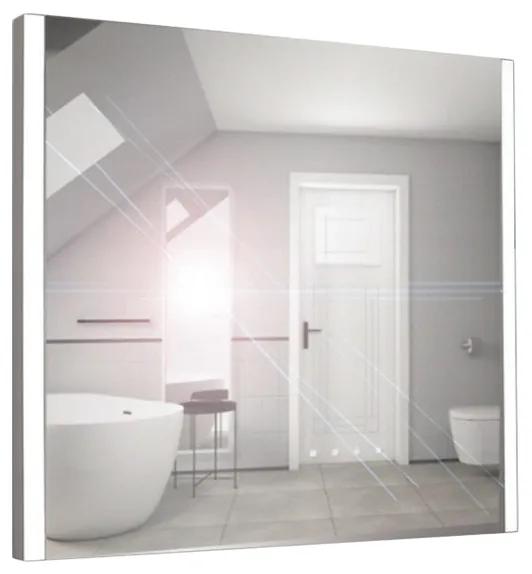 BPS-koupelny Zrcadlo závěsné s LED osvětlením po bocích Nikoletta LED 2 Typ: bezdotykový vypínač s pohybovým senzorem, Rozměry (cm): 80x65 - (Nikoletta LED 2/80)