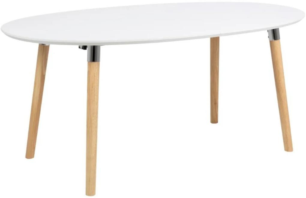 OnaDnes -20% Scandi Bílý rozkládací jídelní stůl Ballet s dubovou podnoží 270x100 cm
