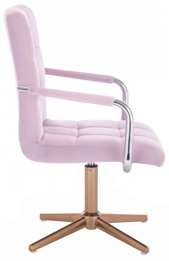 LuxuryForm DESIGN Otočná židle VERONA VELUR na zlatém kříži - levandule