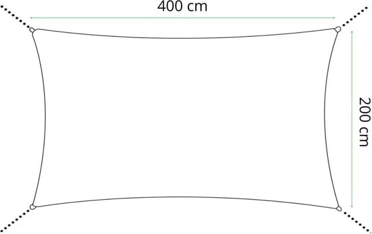 Stínící sluneční plachta 4x2 m SPRINGOS SN0059 tmavě šedá