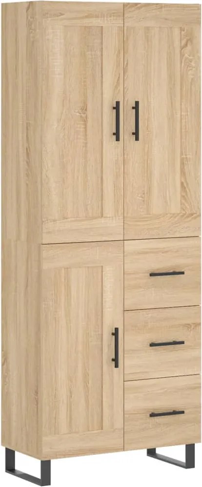 Skříň highboard dub sonoma 69,5 x 34 x 180 cm kompozitní dřevo 3200028