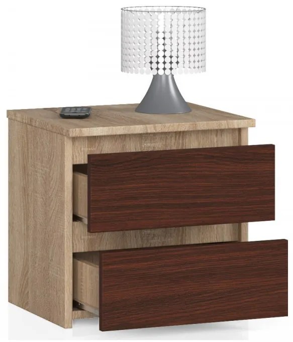 Noční stolek CL2 2SZ CLP dub sonoma / wenge