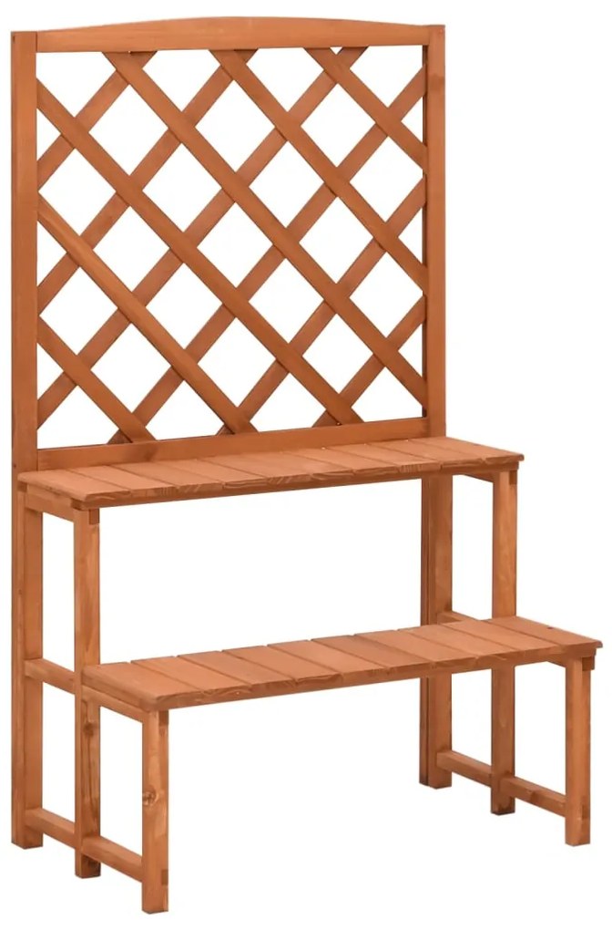 Stojan na květiny s treláží 70 x 42 x 115 cm masivní jedle 316413