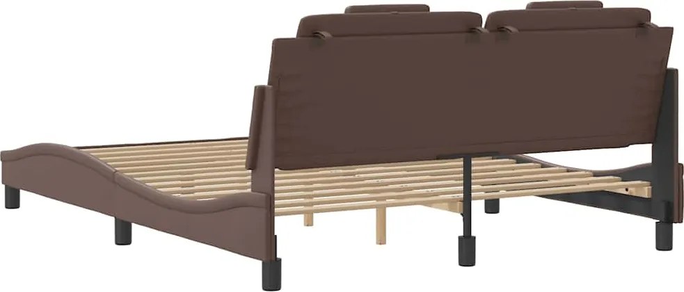 Rám postele Viana bez matrace hnědý 160x200 cm umělá kůže 3208105