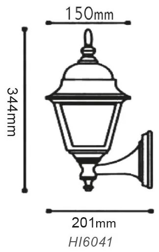 ACA Lighting Venkovní nástěnná lucerna HI6041B max. 60W/E27/IP45, černá