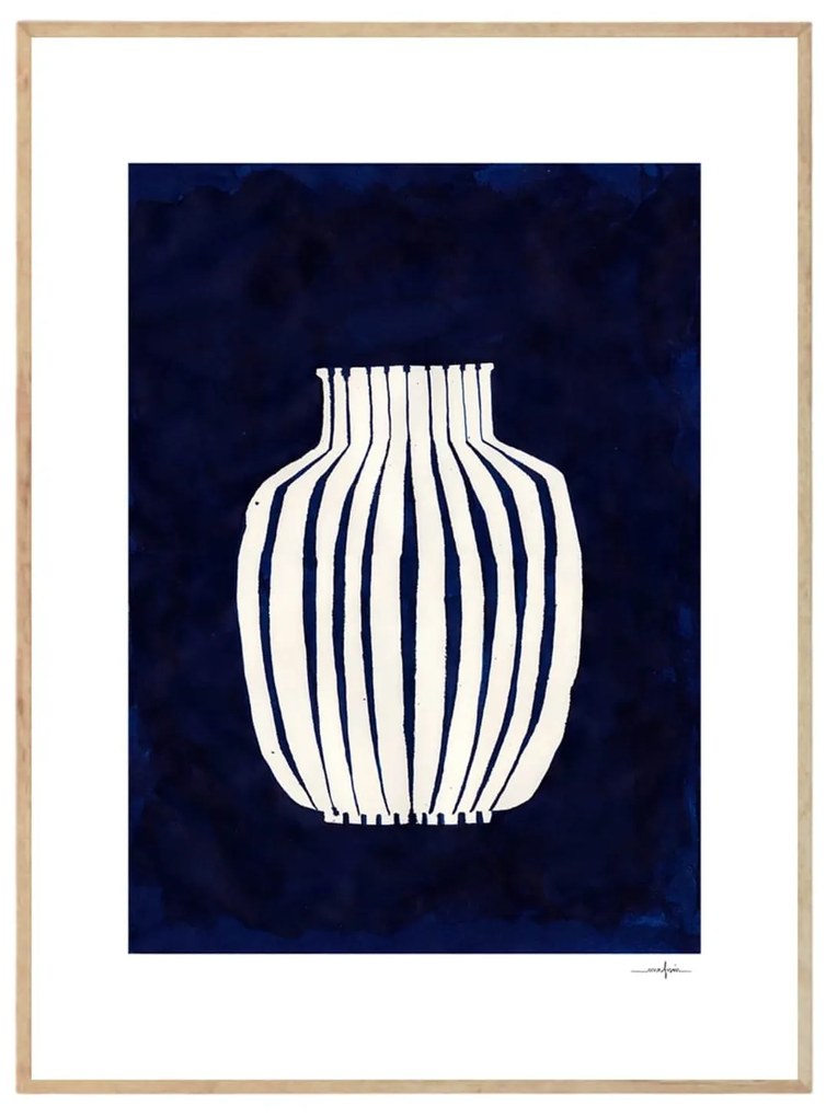 THE POSTER CLUB Autorský plakát Blue Vase by Ana Frois 30 x 40 cm, modrá barva, papír