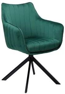 Casarredo Jídelní čalouněná židle ROZI VELVET zelená/černá