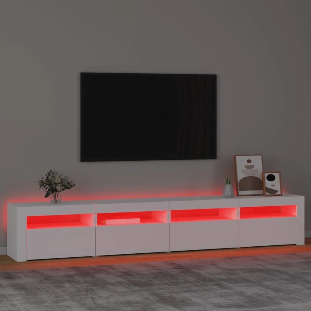 TV skříňka s LED osvětlením bílá 240x35x40 cm 3152762