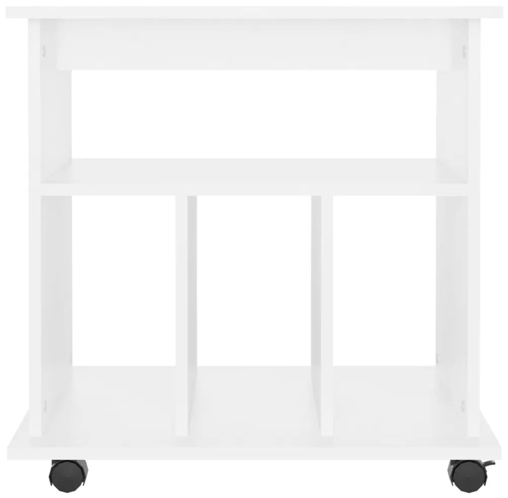 Skříňka na kolečkách bílá 60 x 45 x 60 cm dřevotříska - Default Title