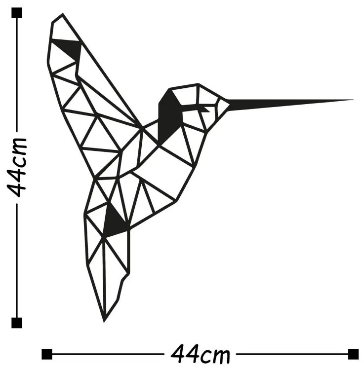 Nástěnná kovová dekorace BIRD 44 cm černá