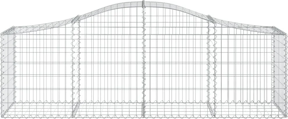 vidaXL Klenuté gabionové koše 8 ks 200x50x60/80 cm pozinkované železo [3145604]