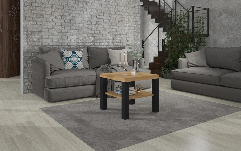 ADRK Furniture Konferenční stolek BILL 60x60 CT-Bil-ART+BM-H073