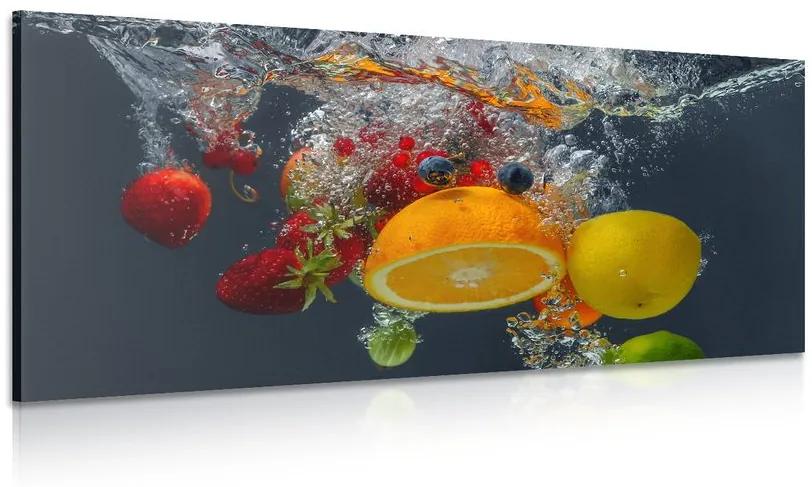 Obraz pád ovoce do vody Varianta: 120x60