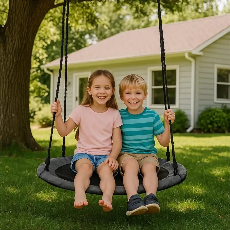 Zahradní houpačka 110 cm SPRINGOS SN027 ČAPÍ HNÍZDO šedá