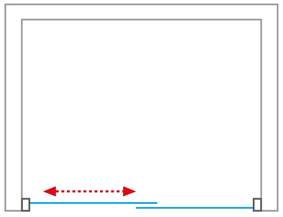Roltechnik Outlet Posuvné sprchové dveře OBD2 - bez vaničky Varianta: šířka: 120 cm - (OBD2/120 - 4000706), Barva profilů a typ výplně: profily: brillant, výplň: transparent
