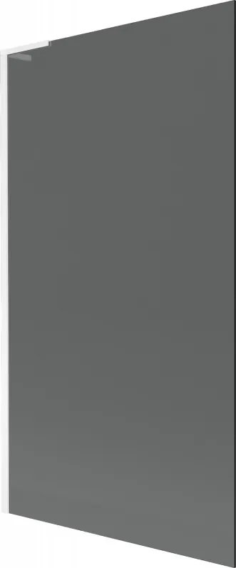 Mexen Next L, 1-křídlová vanová zástěna 100 x 150 cm, 6mm šedé sklo, bílý profil, 895-100-000-03-40-20