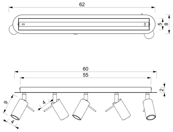 Bodové svítidlo PRESTON 5xGU10/MR11/40W/230V bílá/zlatá