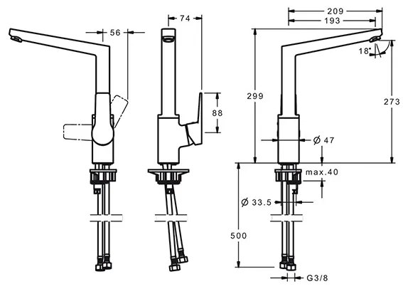 Hansa Kuchyňská dřezová baterie HANSATWIST 9202203
