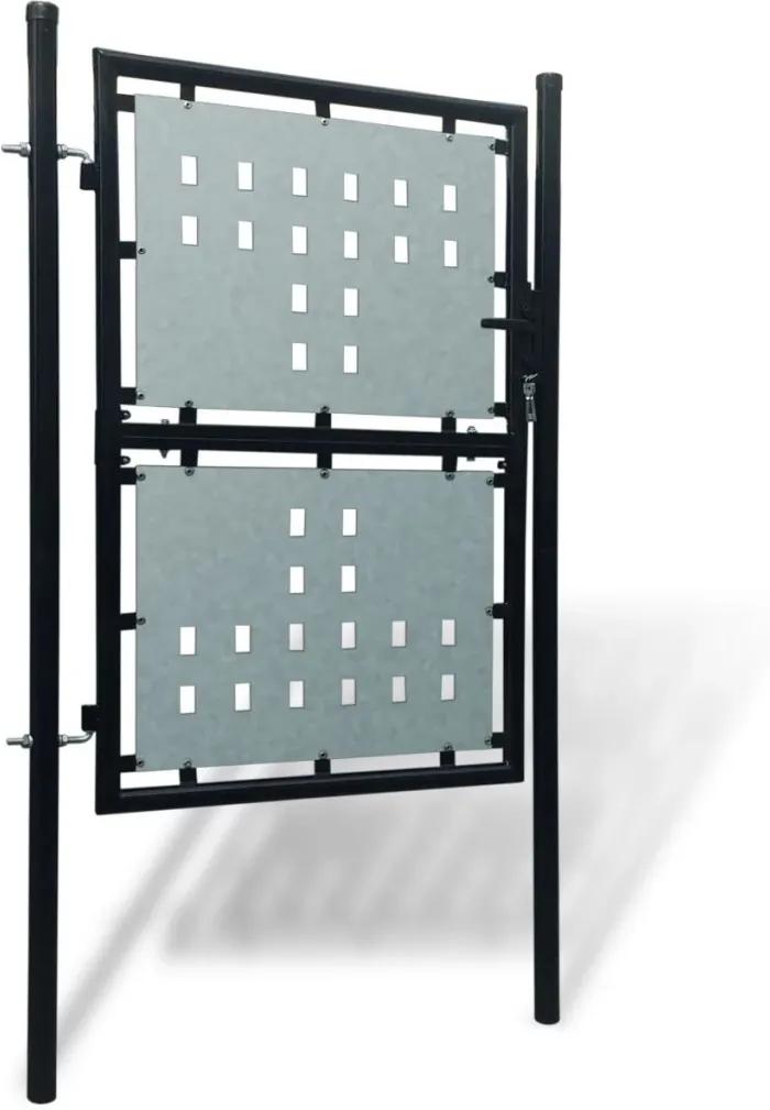 Černá jednokřídlá plotová branka | 100x225 cm
