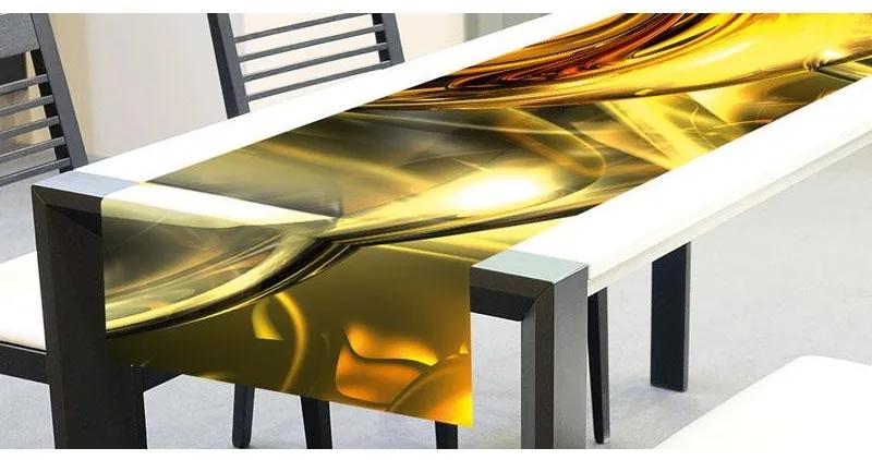 Ubrus - běhoun na stůl Zlatý abstrakt TS 018 / ubrusy - běhouny na stůl 40 x 140 cm Dimex