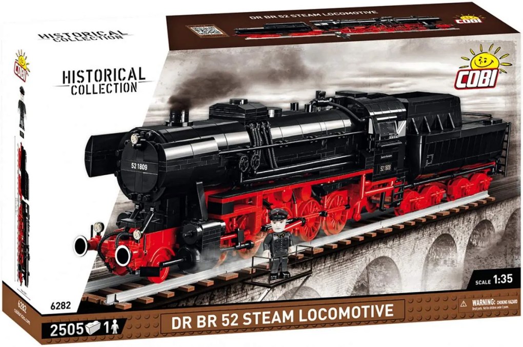 Cobi 6282 historical collection 1:35 parní lokomotiva dr br 52 s tendrem