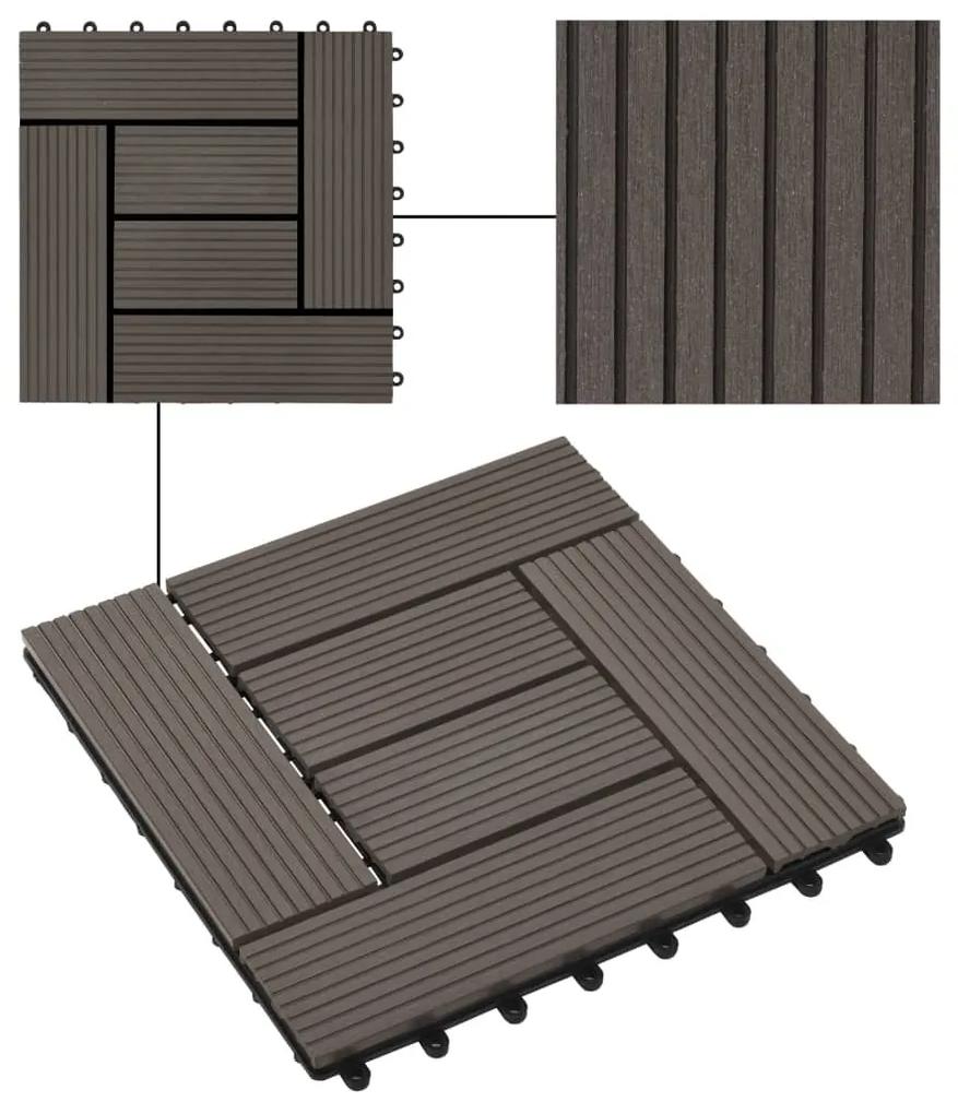 Terasové dlaždice z dřevoplastu 11 ks 30x30 cm 1 m² tmavě hnědé,  45028