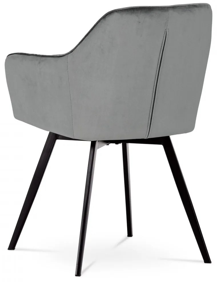 Jídelní židle, potah šedá sametová látka, kovové nohy, černý matný lak DCH-425 GREY4