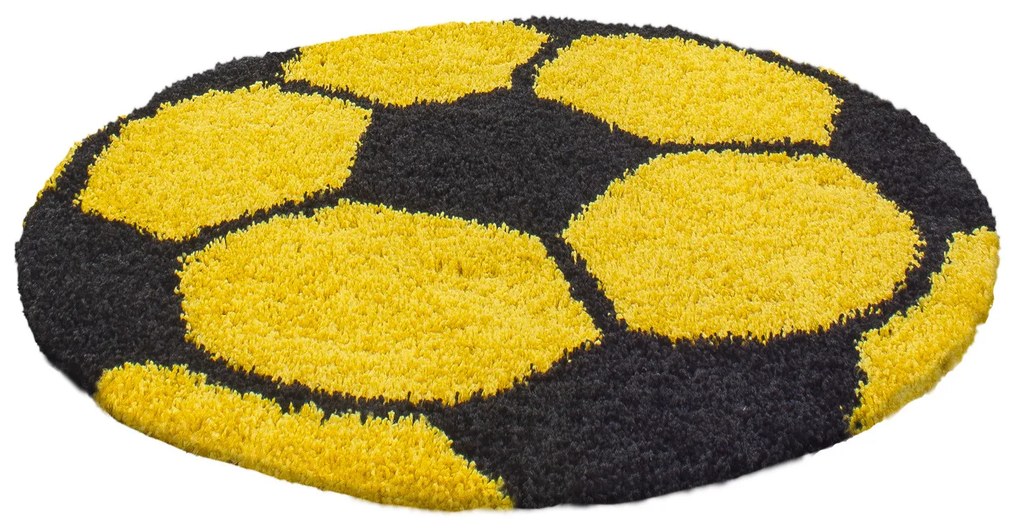 Ayyildiz, Dětský kusový koberec Fun 6001 yellow, 100x100 (průměr) kruh, žlutá, dětský pokoj