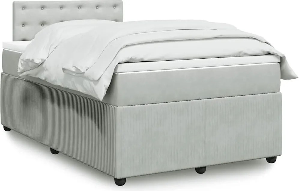 Box spring postel s matrací světle šedá 120 x 200 cm samet 3287722