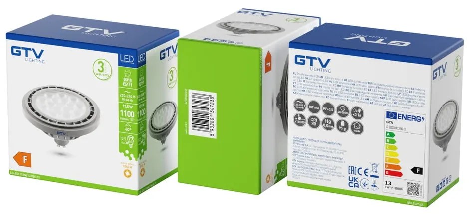 LED žárovka GU10, 12,5 W – GTV