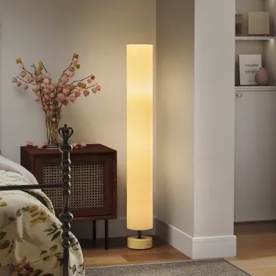Podlahová lampa HOMCOM do obývacího pokoje se stínidlem z lnu, nožní spínač