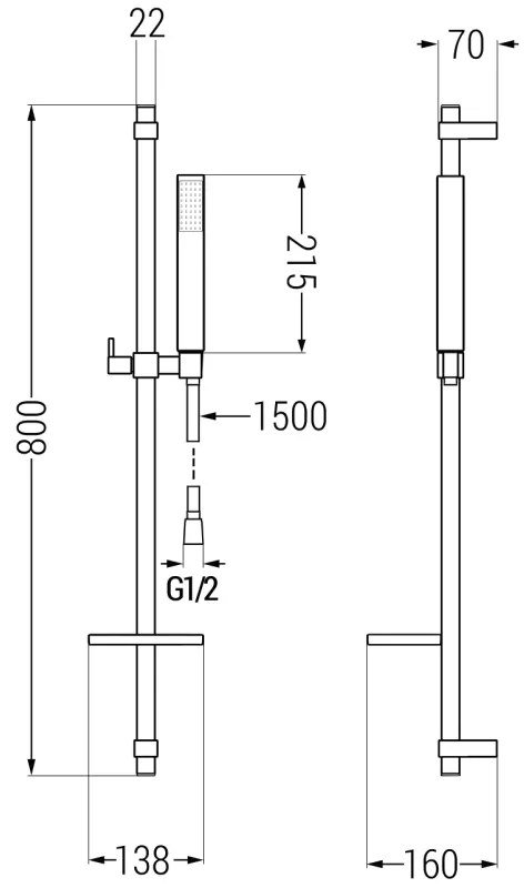 Mexen sprchový set DQ77, černá, 785774581-70