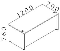 NABYTEK-DESIGNOVY.CZ - LKA12 05 - Recepční pult Komfort, 120x70x76 cm, dub/šedá