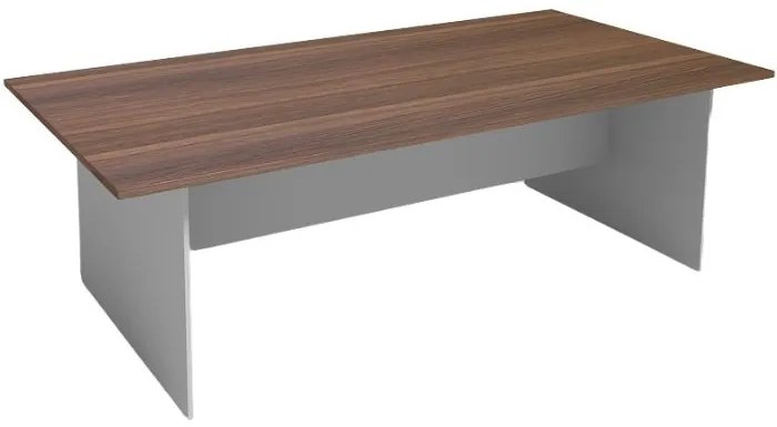 Jednací stůl PRIMO 2400 x 1200 mm, hranatý, šedá / ořech
