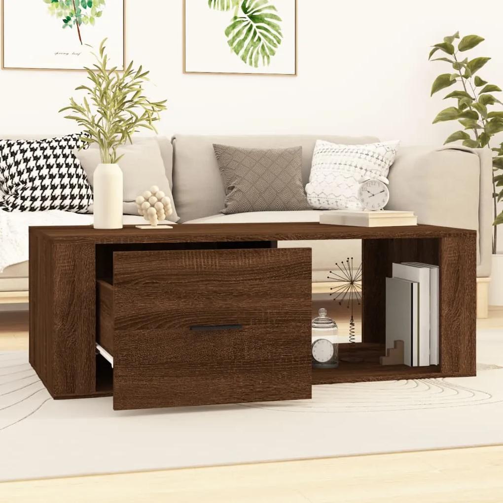 Konferenční stolek hnědý dub 100x50,5x35 cm kompozitní dřevo - Default Title