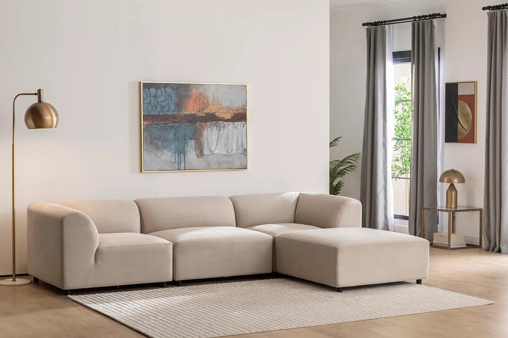 Hanah Home Rohová pohovka ALPHA krémová pravá