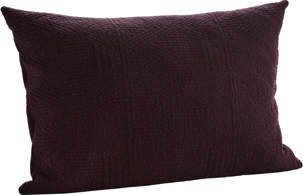 MADAM STOLTZ Povlak na polštář Quilted Cushion Aubergine, fialová barva, textil