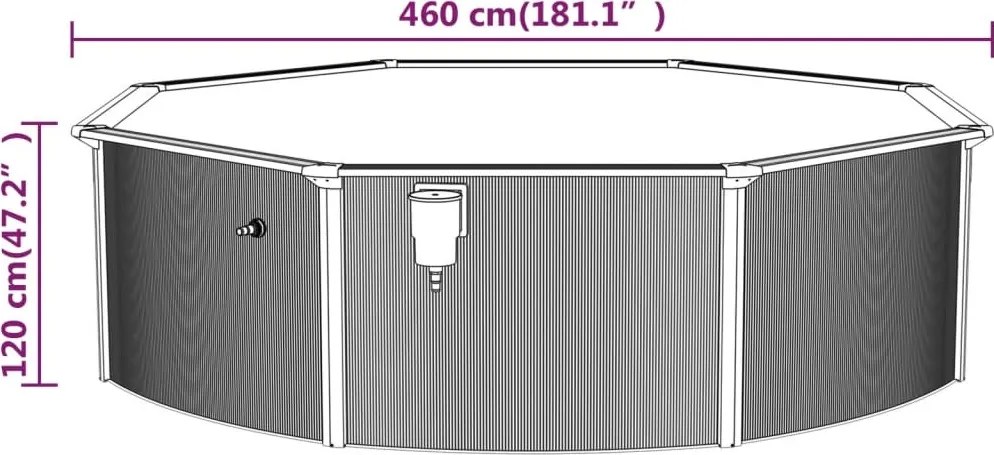 vidaXL Bazén s bezpečnostním žebříkem 460 x 120 cm [3098041]