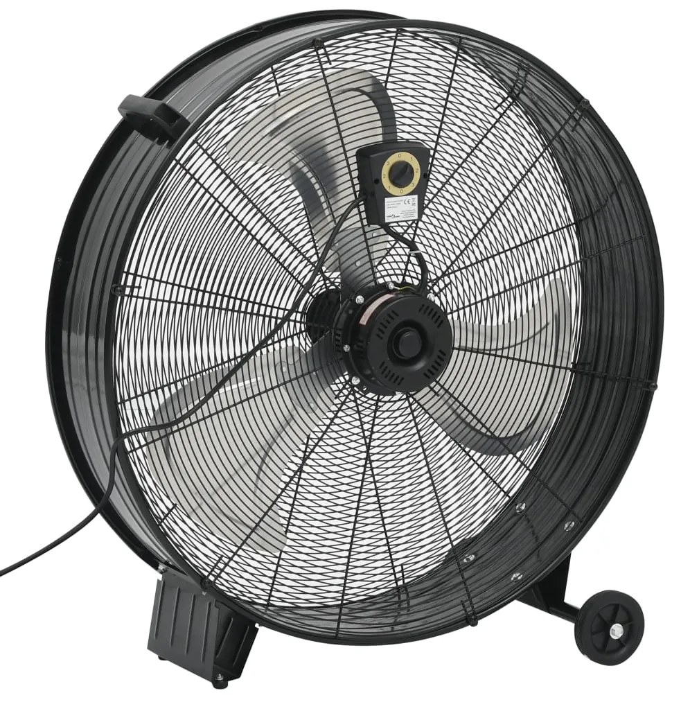 vidaXL Marketos Průmyslový bubnový ventilátor 77 cm 187,7 W černý