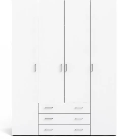 FALCO Čtyřdveřová šatní skříň Home 10 bílá