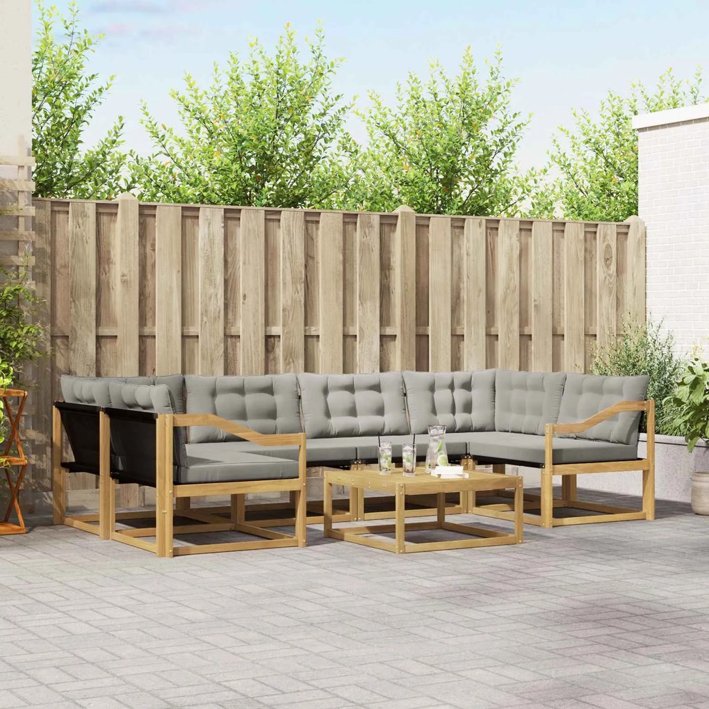 Venkovní pohovková souprava 7 ks Bílá a světlá šedá 3388477