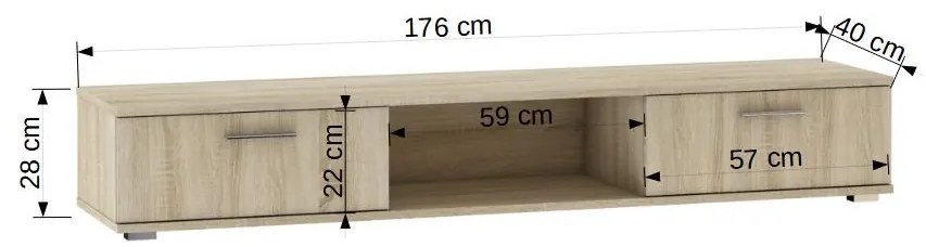 ADRK RTV stolek ARIDEA WM 176, bílá mat/bílá mat
