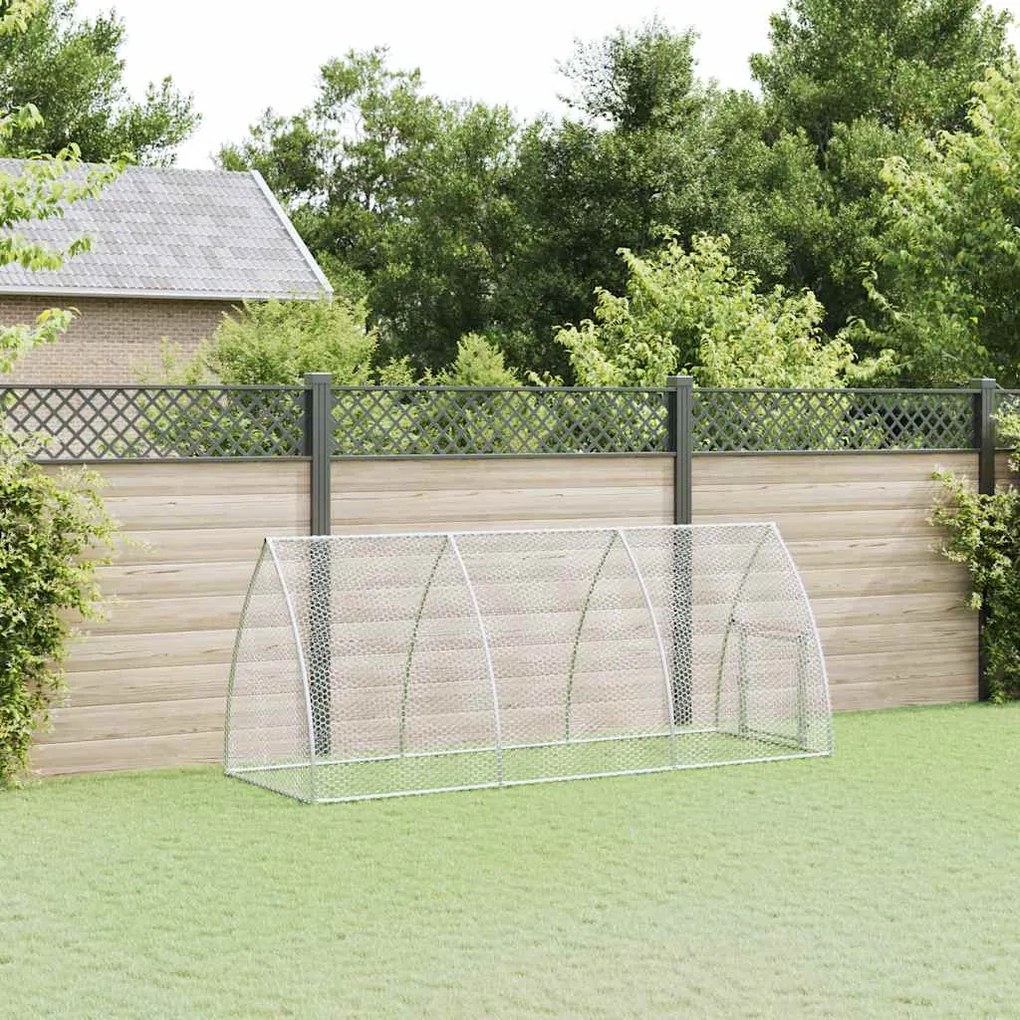 Klec pro kuřata stříbrná 300 x 105 x 120 cm pozinkovaná ocel 172553
