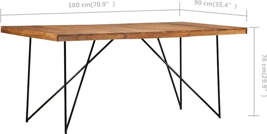 Jídelní stůl 180 x 90 x 76 cm masivní akáciové dřevo 282881