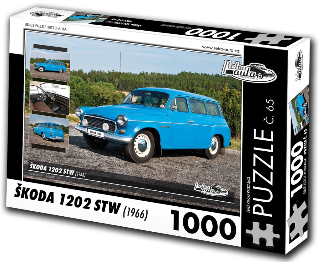 Retro-auta puzzle č. 65 škoda 1202 stw (1966) 1000 dílků