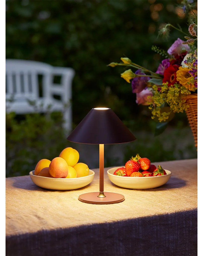 Halo Design 800834 stolní lampa Hygge na baterie, kaštanově červená, 3W, 20cm