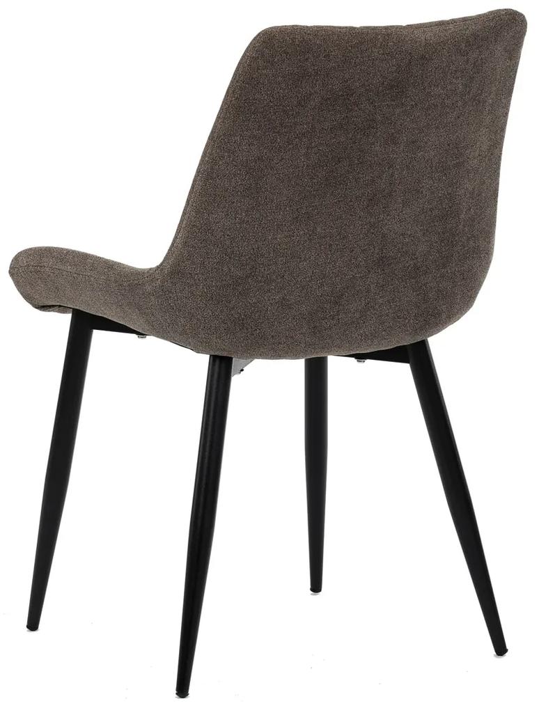 AUTRONIC Jídelní židle, hnědá látka, černý kov