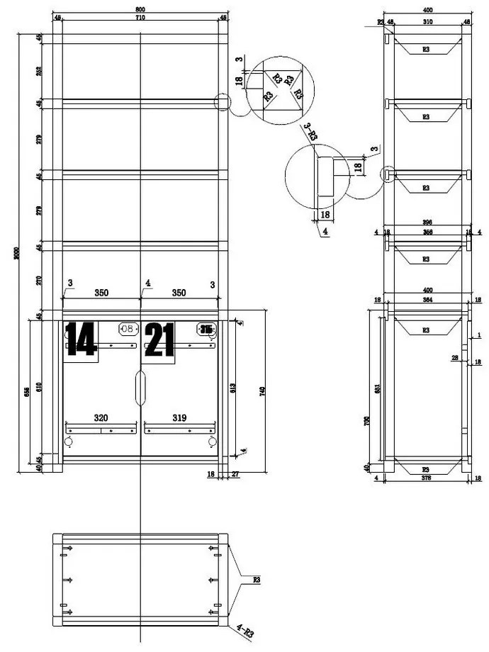 Hnědá knihovna Vipack Alex
