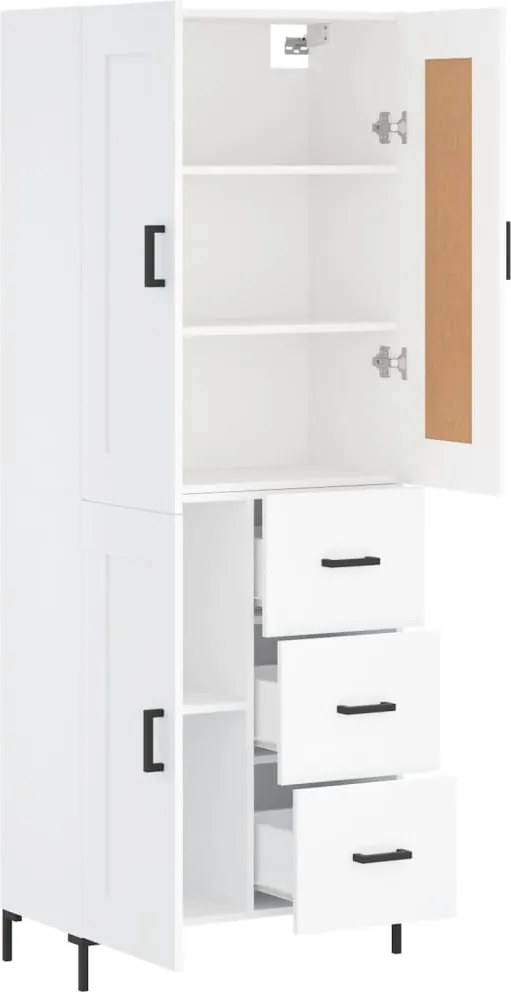 Skříň highboard bílá 69,5 x 34 x 180 cm kompozitní dřevo 3200001